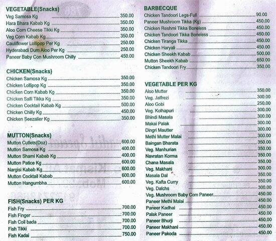 Madina Restaurant & Caterers Menu - Zomato