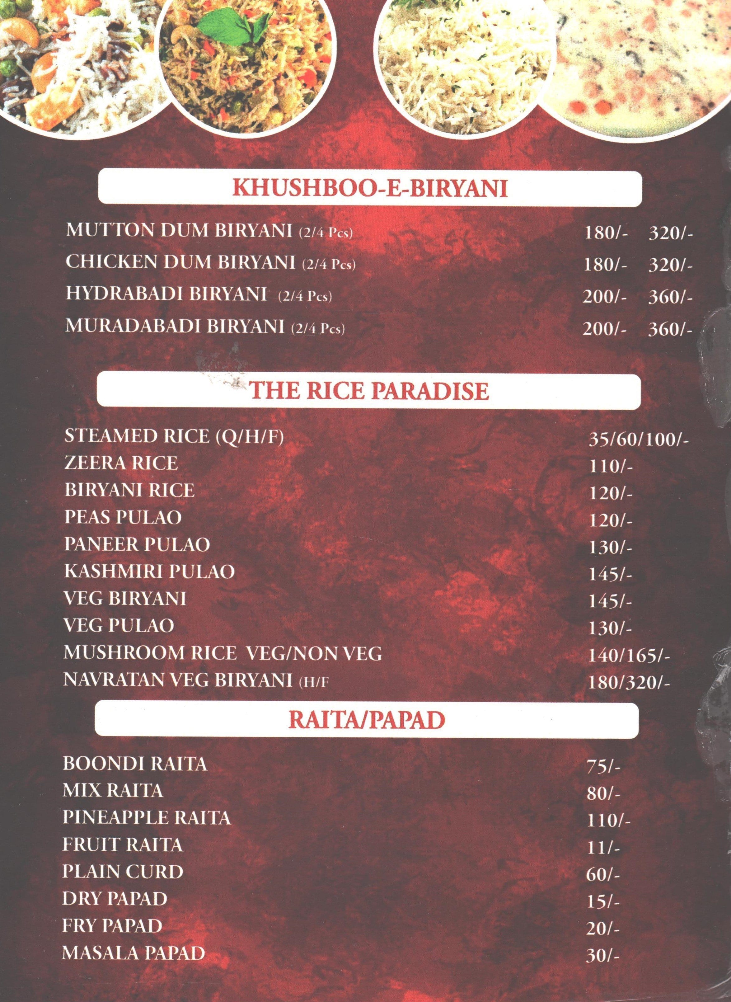 Menu at Awadh Eating Center, Lucknow, 1/392