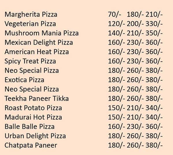 Menu of Pizza Elite, Gorai, Mumbai