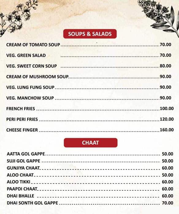Menu of Retro Lounge, Thapar Nagar, Meerut