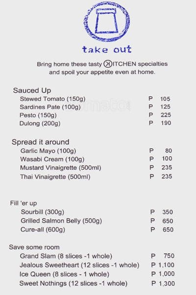 Menu at Kitchen City restaurant, Makati, Ayala Ave