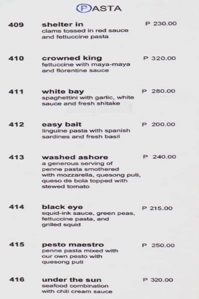 Menu at Kitchen City restaurant, Makati, Ayala Ave
