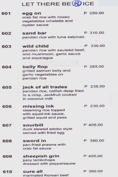 Menu at Kitchen City restaurant, Makati, Ayala Ave