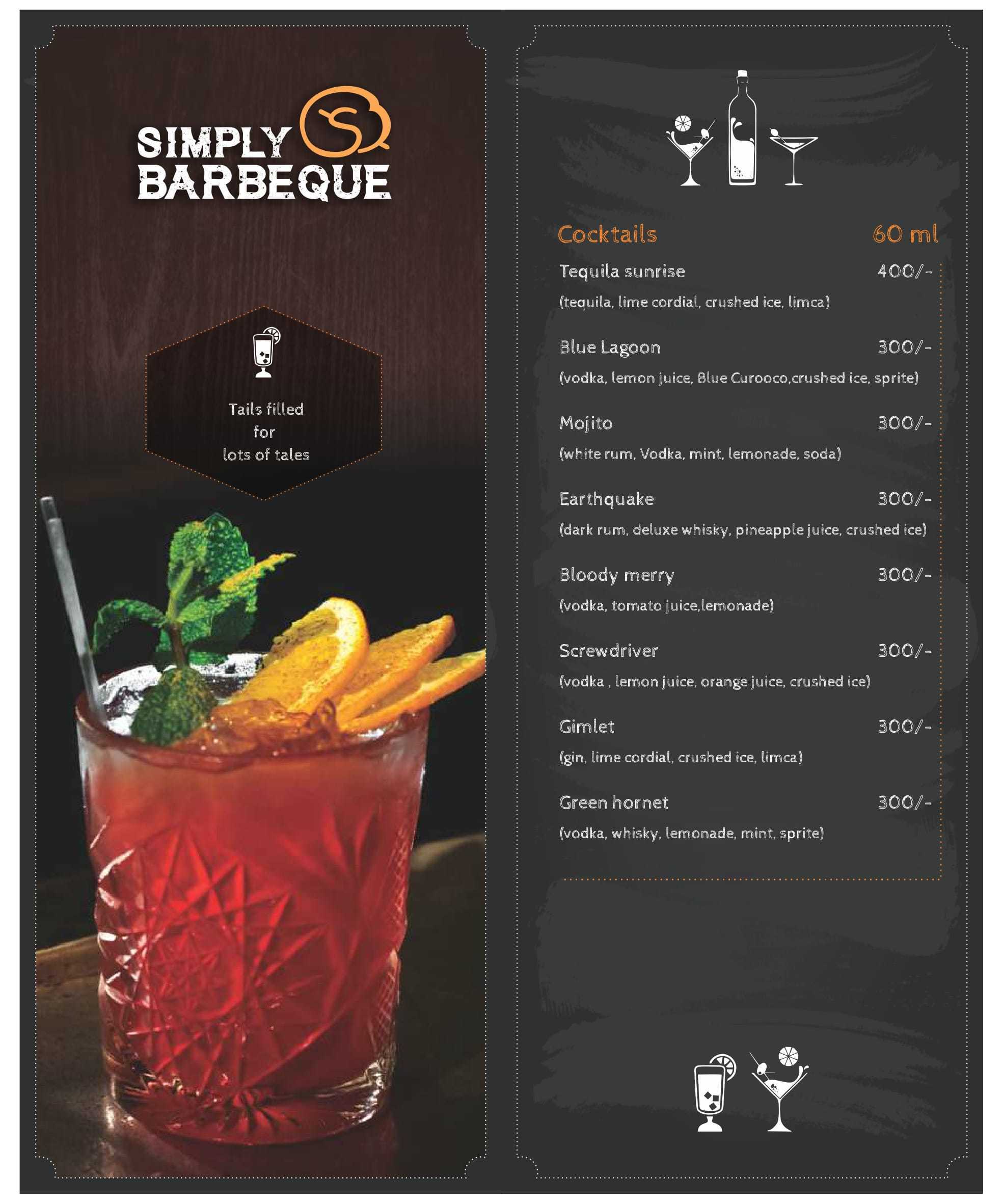 Menu at Simply Barbeque, Pimpri-Chinchwad, GP-73 & 74