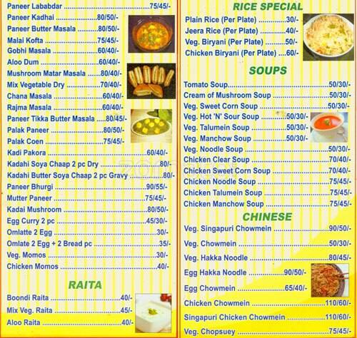 Menu at Satya Food Express, Gurugram
