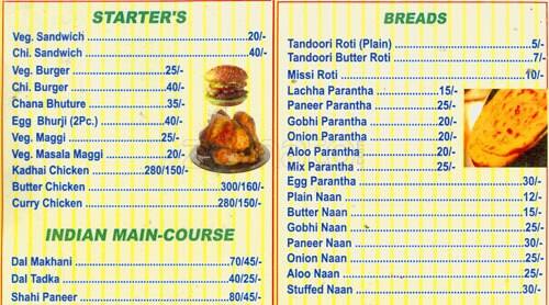 Menu at Satya Food Express, Gurugram