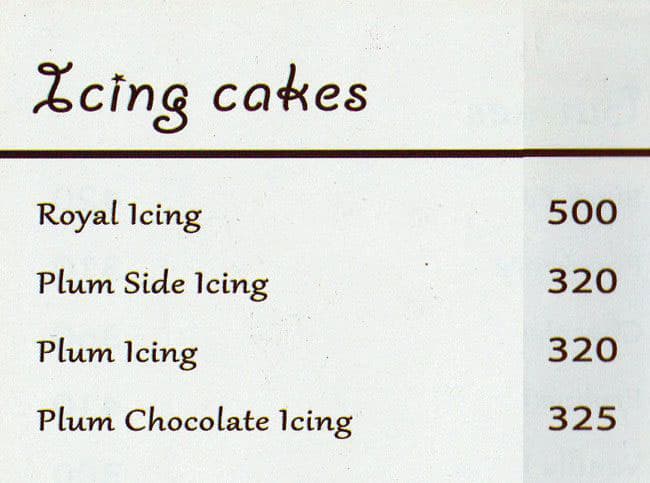 Menu at Best Bakers, Kochi, Ganga Arcade