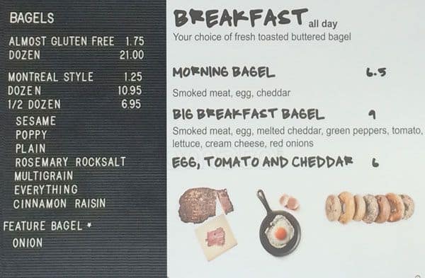 Menu at Rosemary Rocksalt cafe, Vancouver, Main St
