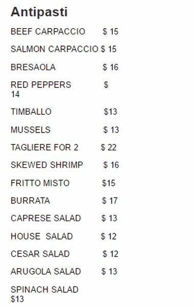 Menu at Flavio's Brick Oven and Bar, Sarasota