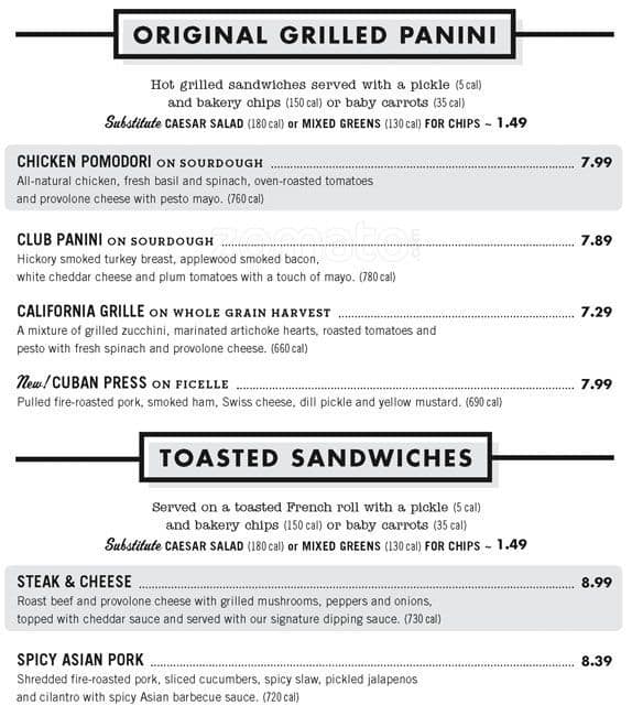 Menu at Corner Bakery, San Antonio, 255 E Basse Rd Ste 100