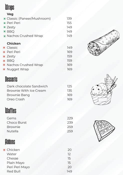 Menu at Café Tantos, Coimbatore, 30