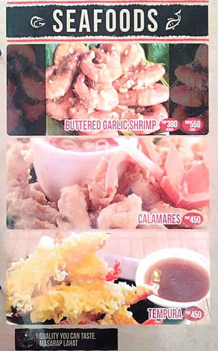 Menu at Diner's Bulalo restaurant, Laurel, Mendez Crossing East