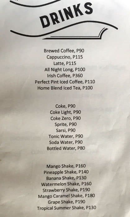 Menu at The Perfect Pint pub & bar, Muntinlupa, 2nd Floor