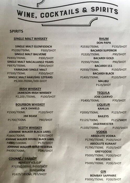 Menu at The Perfect Pint pub & bar, Muntinlupa, 2nd Floor