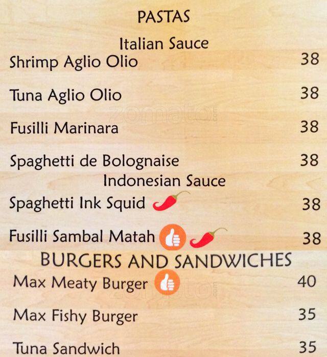 Menu at Coffee World Sabang cafe, Jakarta, Jl. H. Agus Salim No.24