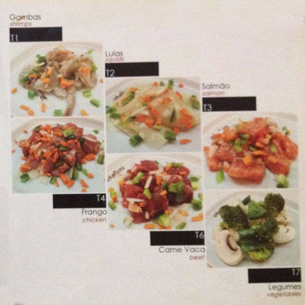 Menu at Nagoya restaurant, Lisbon, Av. 25 de Abril de 1974 16-G