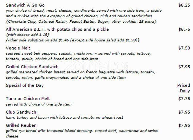 Menu at Pastries A Go Go restaurant, Decatur
