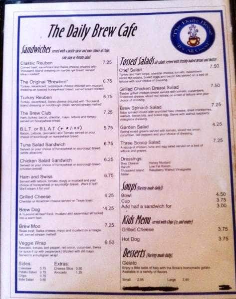 The Daily Brew Menu, Menu for The Daily Brew, Decatur, Huntsville ...