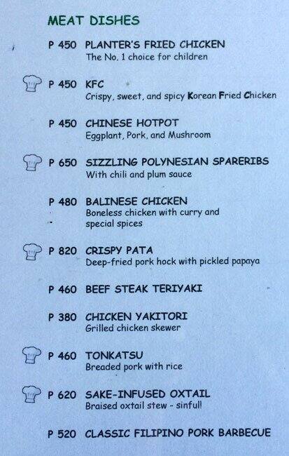 Menu at Fiji Restaurant, Lapu-Lapu City, Plantation Bay Resort & Spa Mactan