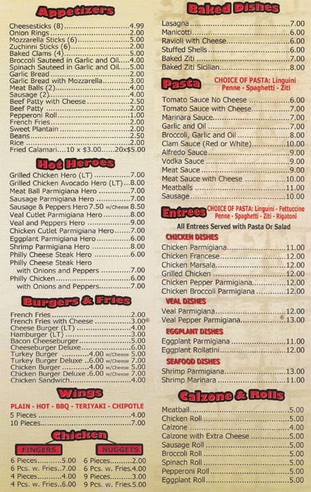 Menu at Farmers Pizza pizzeria, New York City