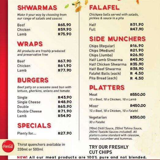 Anat Menu, Menu for Anat, Westville, Durban - Zomato SA
