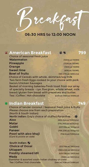 Menu of Seagull - Novotel Goa Dona Sylvia Resort, Cavelossim, Goa