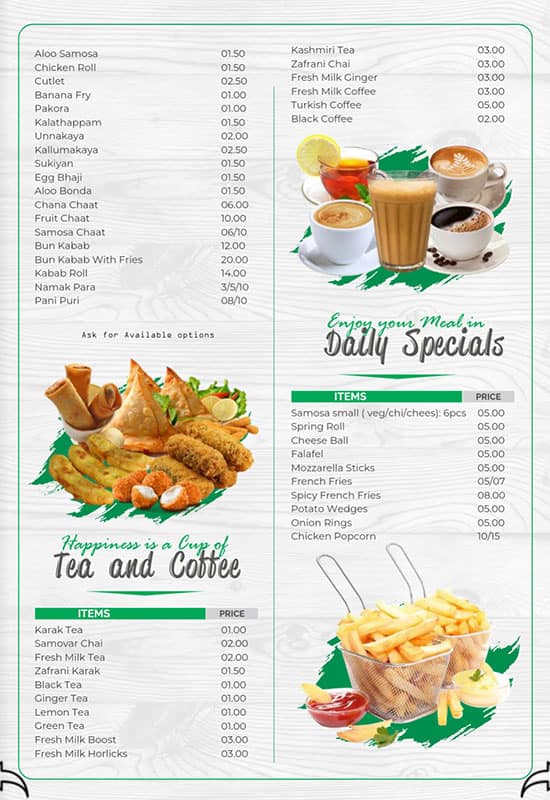 Menu of Ravi Restaurant, Al Nahda, Sharjah
