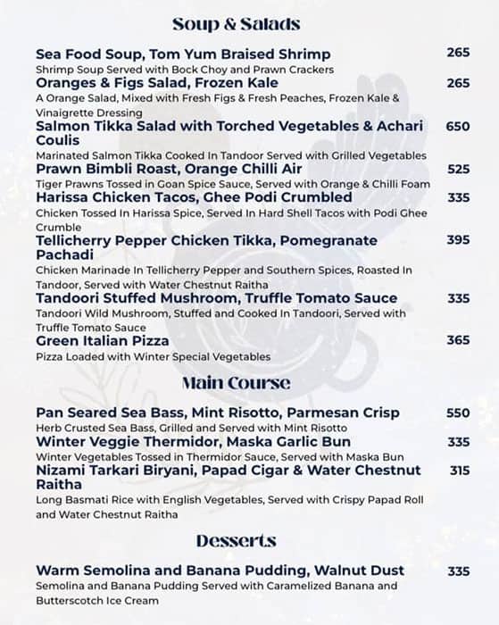 Menu of Zodiac Bar & Kitchen, Brookefield, Bangalore