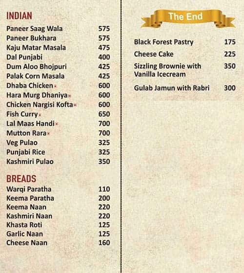 Menu of Shor - Lounge & Bar, Swaroop Nagar, Kanpur