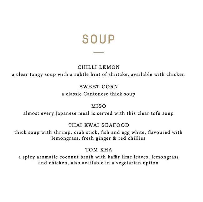 Menu of Shiro, UB City Mall, Vittal Mallya Road, Bangalore