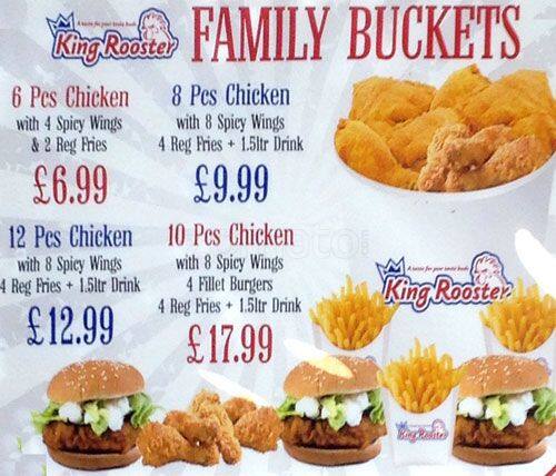 Menu at King Rooster, London, 56 Ilford Lane