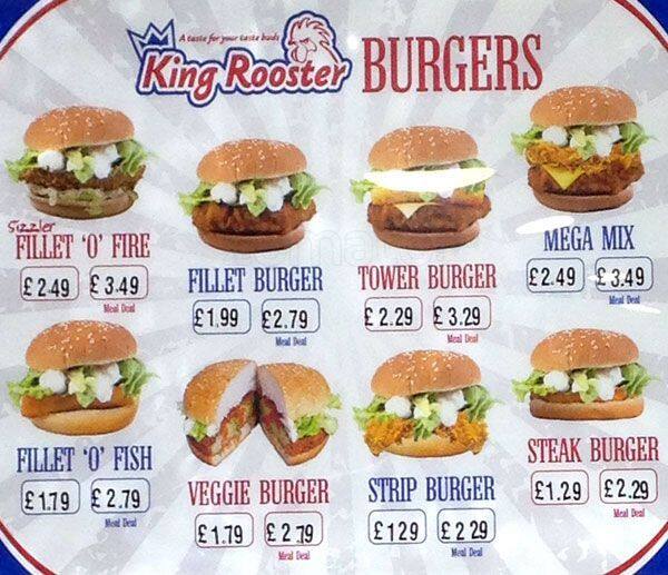 Menu at King Rooster, London, 56 Ilford Lane