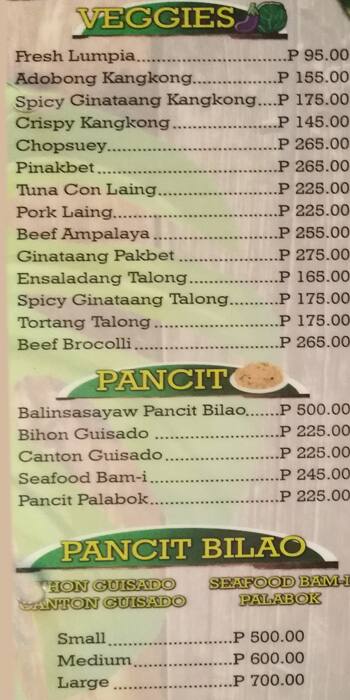 Menu at Balinsasayaw - Alfresco Dining & Cafe, Laurel