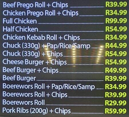 Africa Cuisine Menu, Menu for Africa Cuisine, Braamfontein, Inner City ...