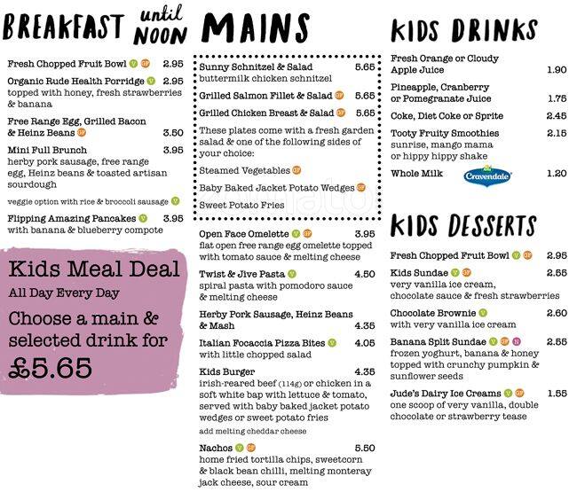 Menu at Giraffe restaurant, Manchester, 136 The Orient intu Trafford Centre