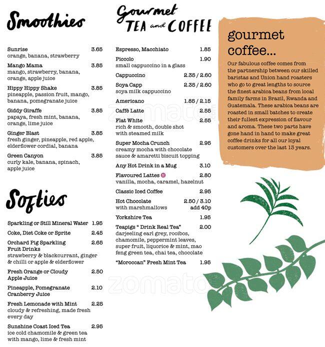 Menu at Giraffe restaurant, Manchester, 136 The Orient intu Trafford Centre