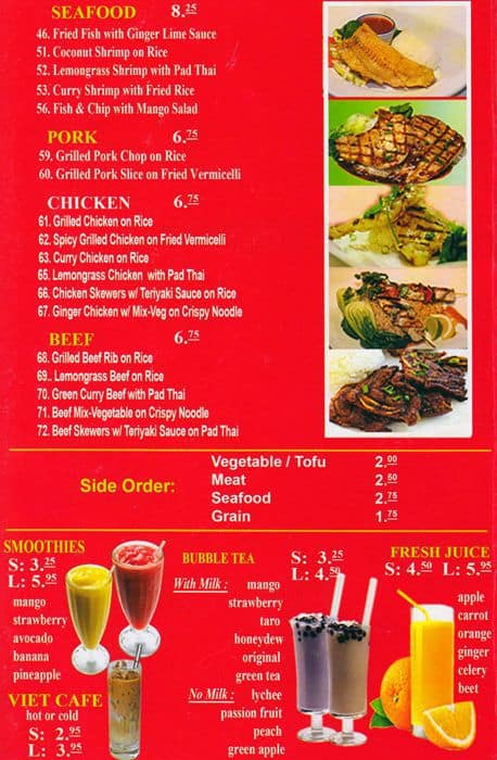 Menu at Ginger restaurant, Toronto, 355 Yonge St