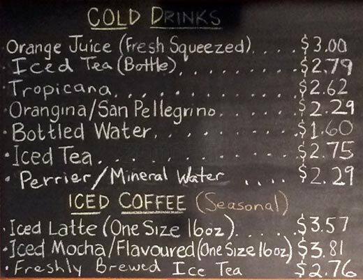 Menu at Fresh Start Bakery & Cafe, Toronto