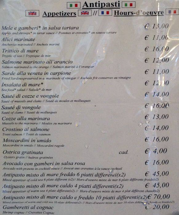 Menu da Il Ristorante Rinaldi Al Quirinale, Roma
