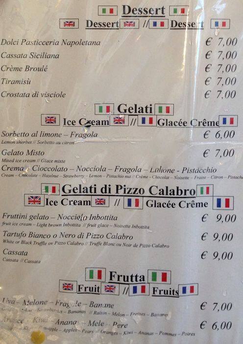 Menu da Il Ristorante Rinaldi Al Quirinale, Roma