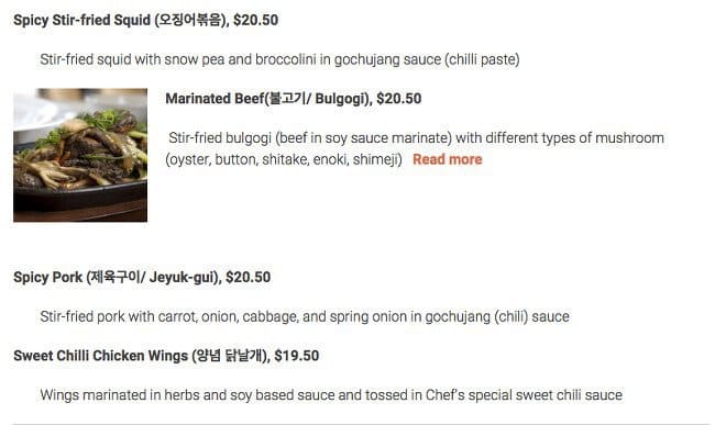 Menu at Chef Kim Korean Restaurant, Hazelwood Park, 4 Linden Ave