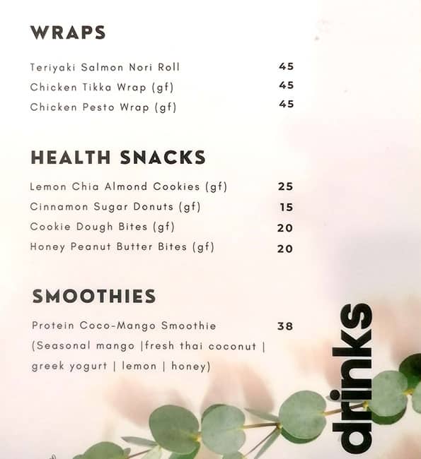 Menu of Nectar, Saadiyat Island, Abu Dhabi