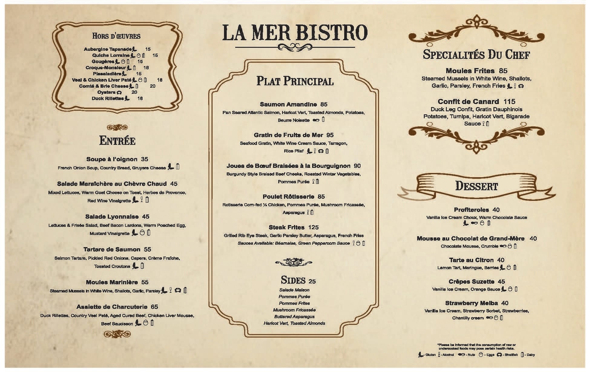 La Mer Bistro - The Ritz-Carlton Menu - Zomato Qatar