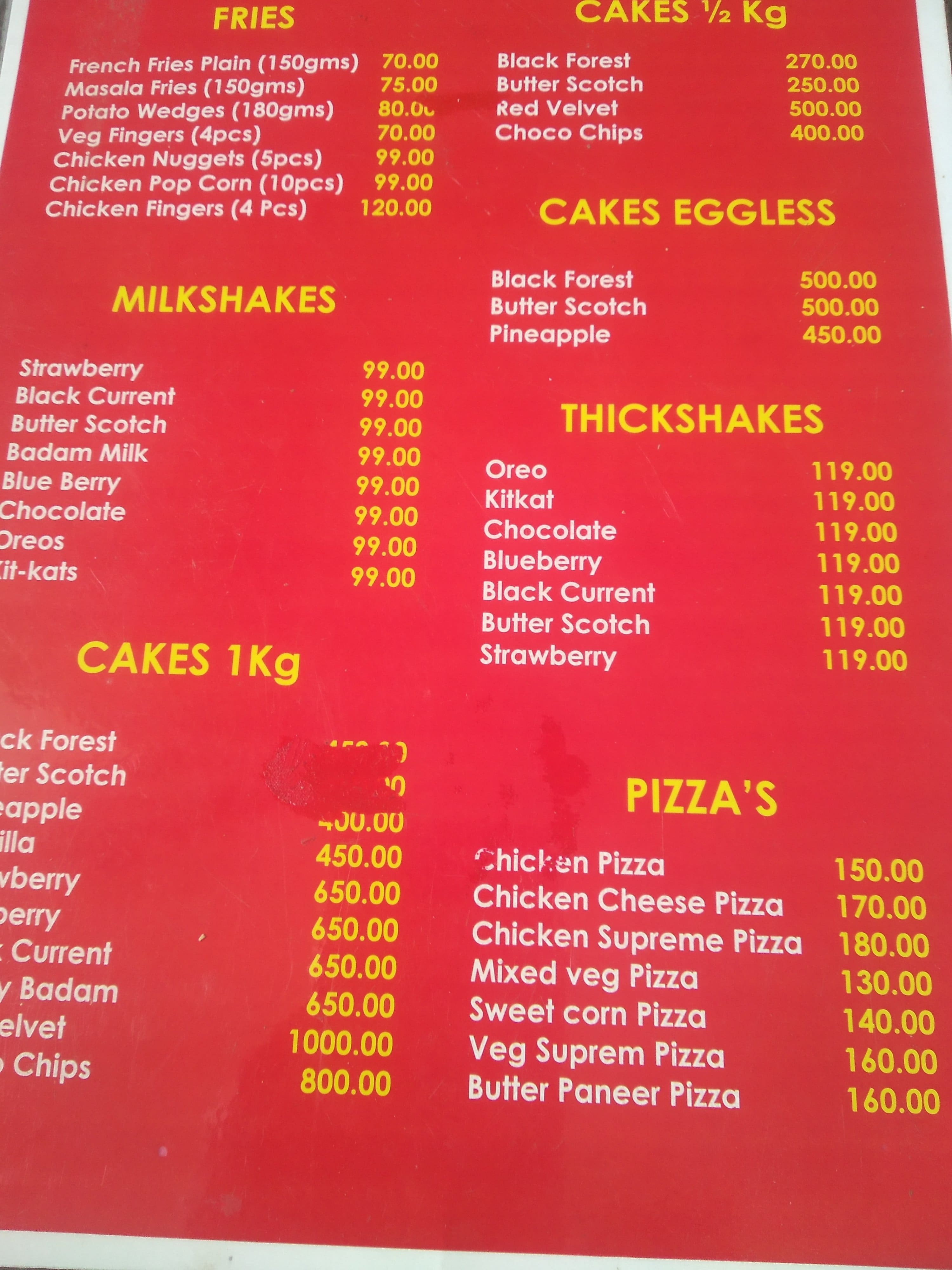 Menu of Hari Delicious Food, Suraram, Hyderabad