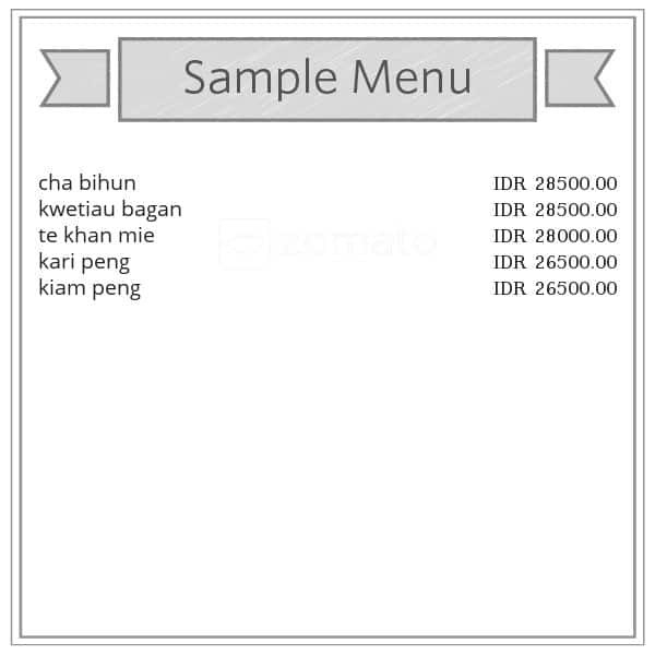 Menu at Cita Rasa Bagan restaurant, West Jakarta