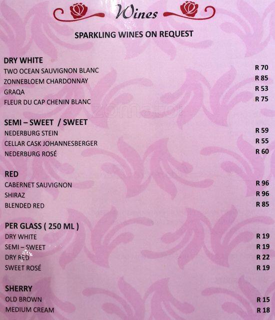 Carta del café Tarts & Roses, Bahía del Jeffreys, Fountains mall