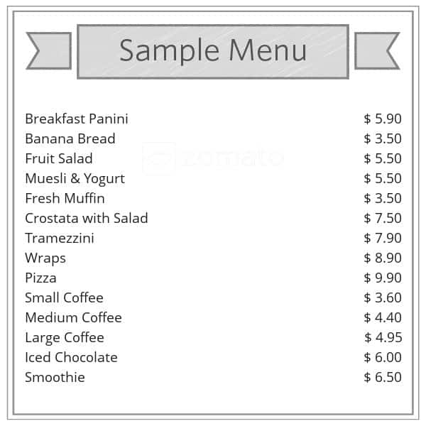Menu at Merlo Coffee cafe, West End, Davies Park