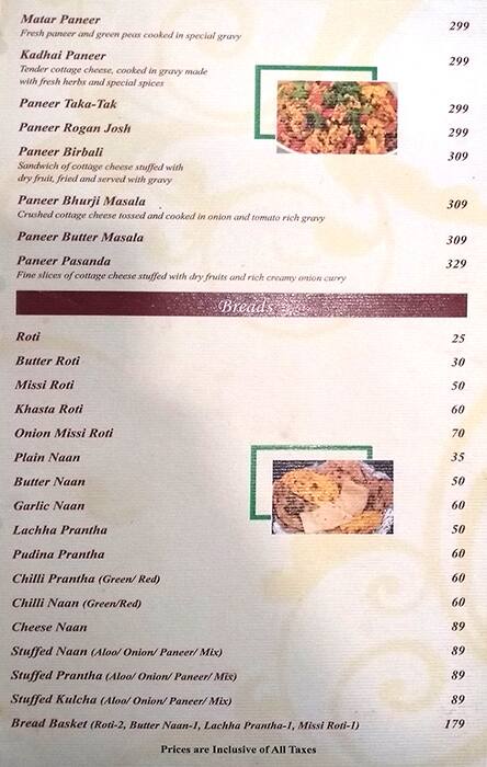 Menu at Moti Mahal Delux, Delhi, Shop 157