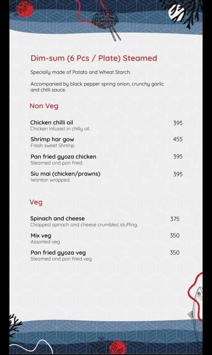 Menu at Tatami, Ludhiana