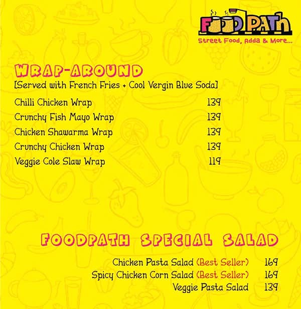 Menu of FoodPath, Sinthi, Kolkata